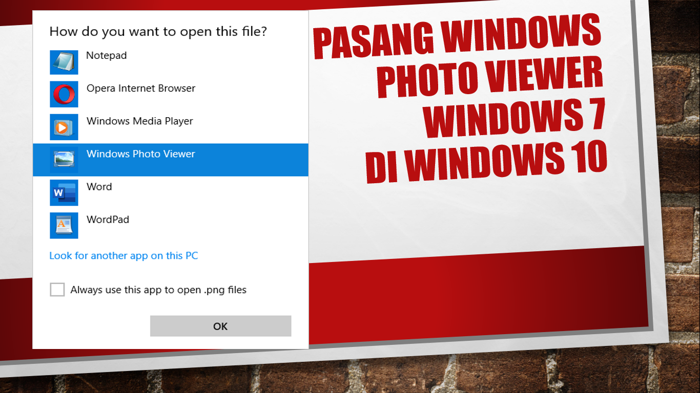 Pasang Windows Photo Viewer Windows 7 di Windows 10 - kktara.com