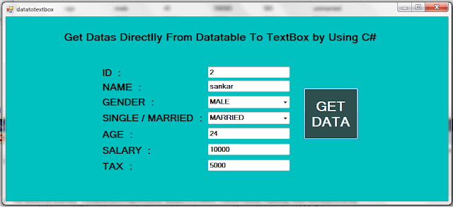 C Code For Get Datas Directlly From Datatable To Textbox Events In Net C Tutorial