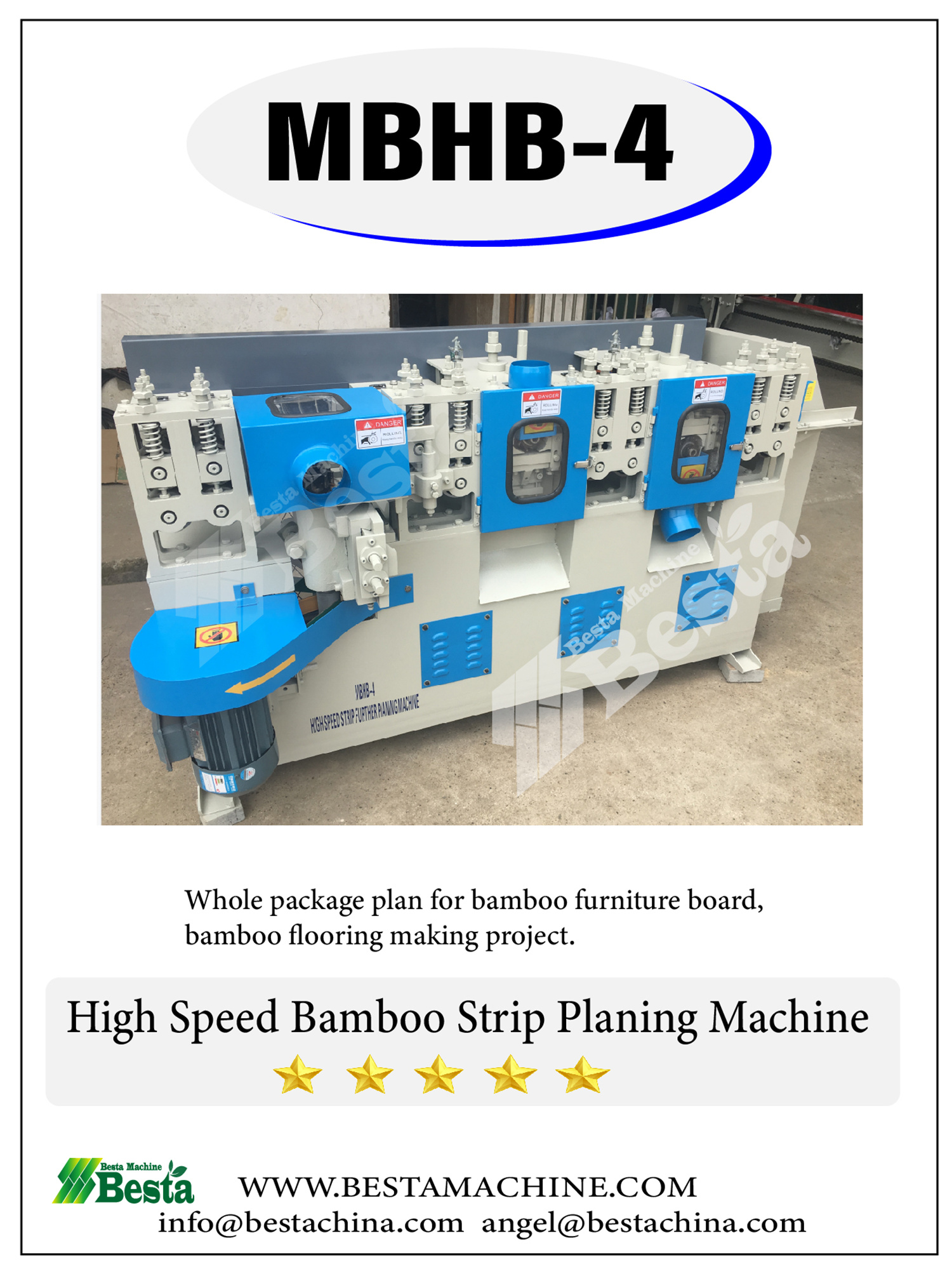 BAMBOO PROCESSING MACHINE: MBHB-4 Bamboo Strip Further Planing Machine ...