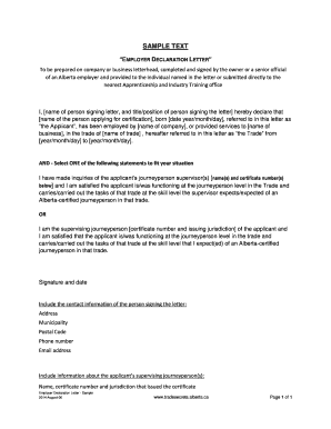 Formal Declaration Letter Format - Birthday Letter