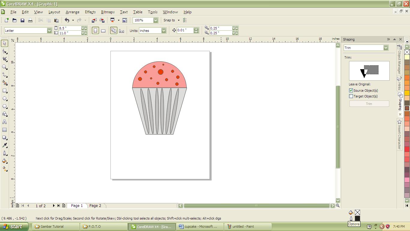 Natul Cute Cupcakes Online: CorelDraw Cherry Cup Cake