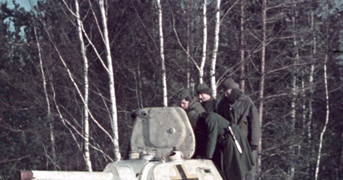 World War II in Color: Captured T-34 Tank in German Hands