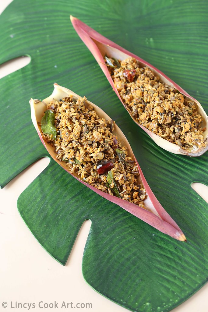 Vazhaipoo Poriyal | Vazha Koombu Thoran ~ Lincy's Cook Art