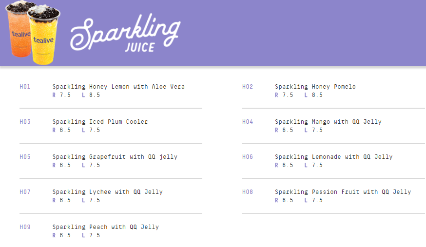 Tealive（大马Chatime）完整Menu！附上各种饮料价格！ - Leesharing
