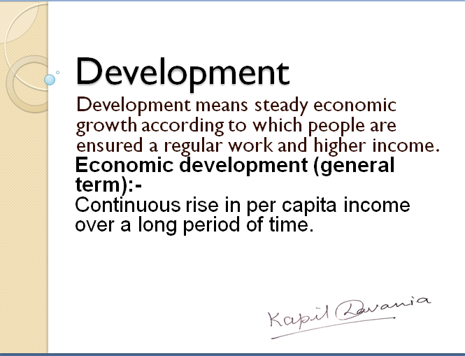 10th CLASS NCERT BASED NOTES ECONOMICS CH 1:-DEVELOPMENT