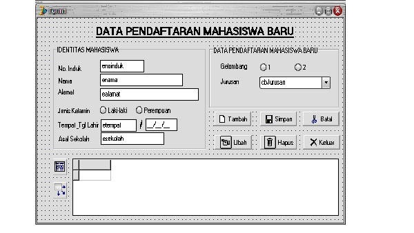 Delphi 7 Program Dan Php Latihan Delphi 7 Menggunakan Database Ms Access Melalui Koneksi Adotable