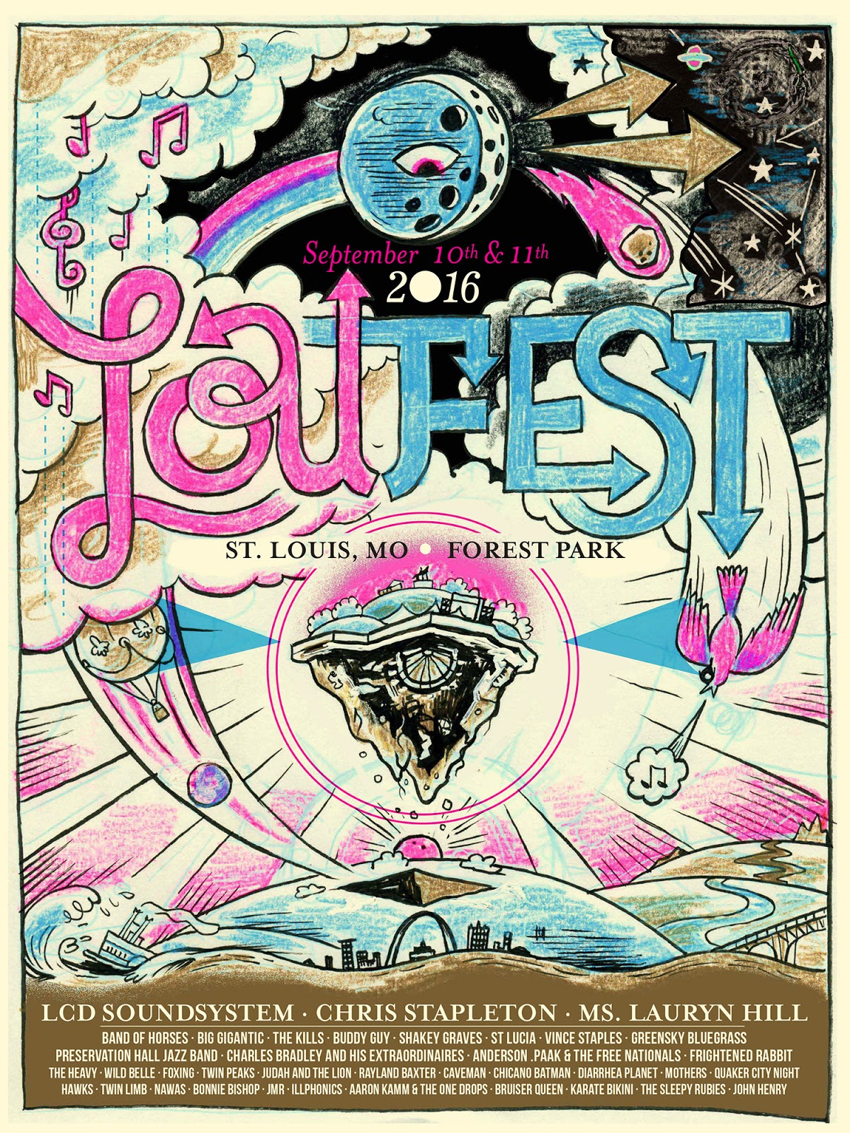 Zettwoch's Suitcase: LouFest 2016 Poster