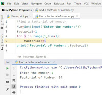Python Program To Find a Factorial Of Number - CodexRitik - CodexRitik