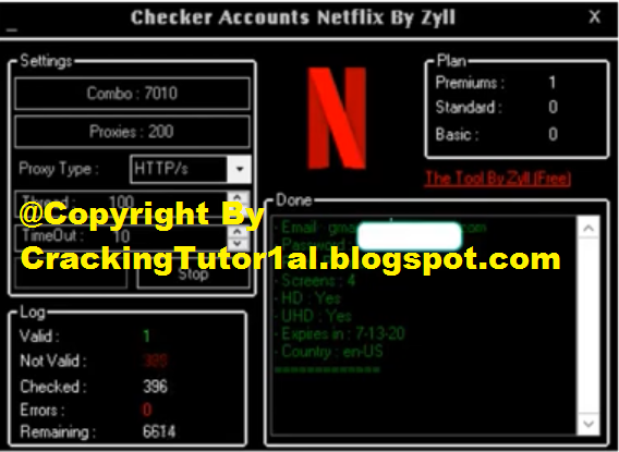 Netflix checker coded by evg - deltalasopa