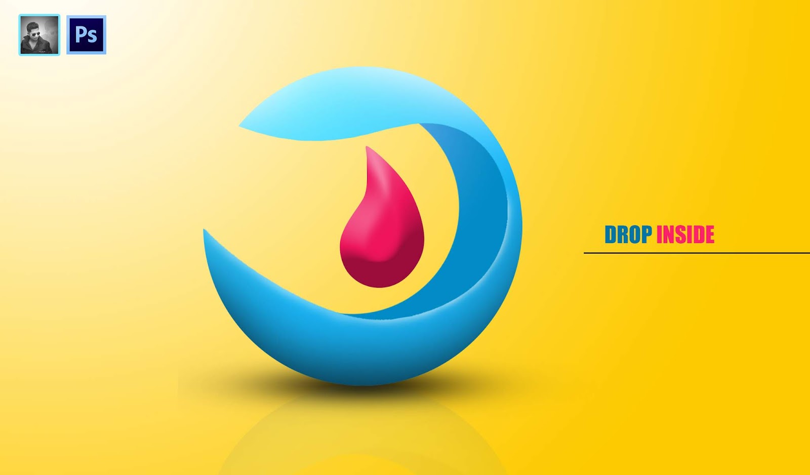 Drop Inside Logo Yellow Background
