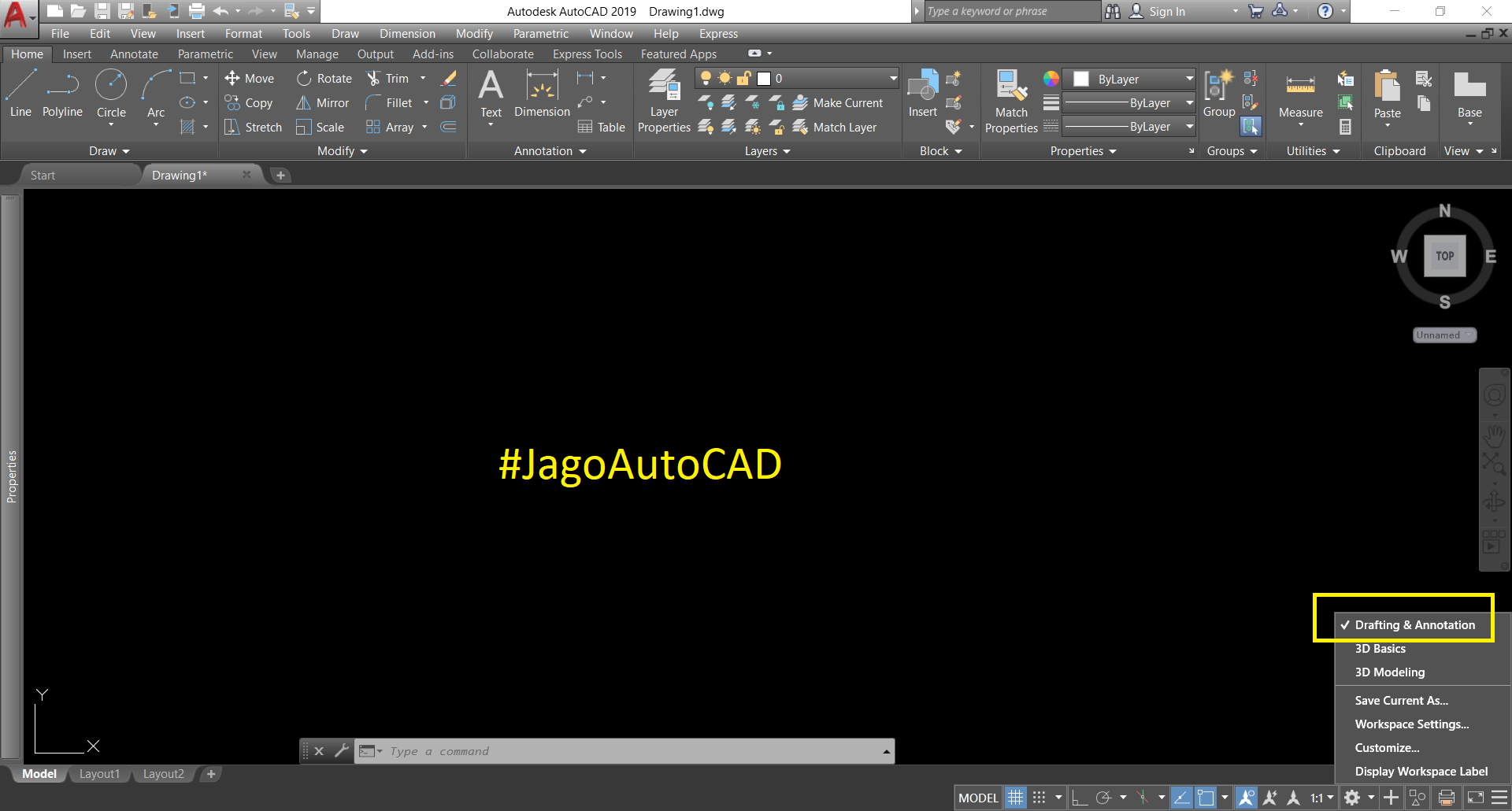 Jenis - Jenis Workspace Autocad - Jago Autocad