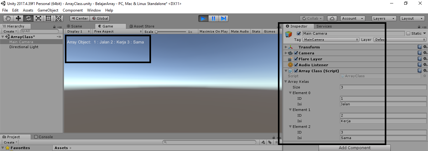 AkuBelajarIT: Tutorial Dasar Array Class Dan Loping Unity 3D