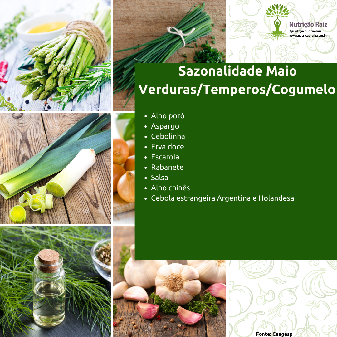 Descubra a sazonalidade/época das frutas, verduras e legumes de Maio!