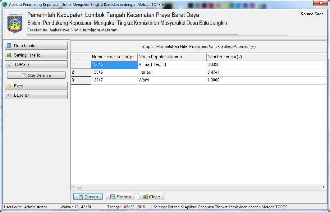 TUTORIAL DELPHI: Contoh Aplikasi TOPSIS dengan Delphi TUTORIAL DELPHI: Contoh Aplikasi TOPSIS dengan Delphi
