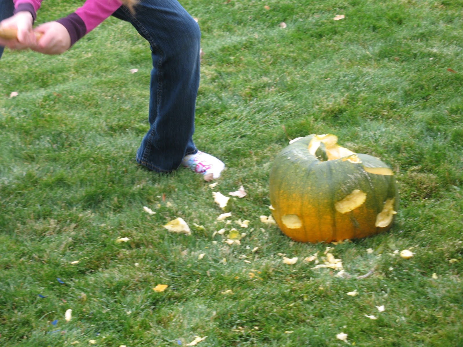 Must Run in the Family: Pumpkin Smashing