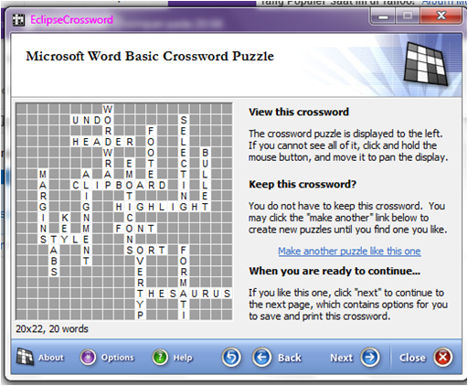 How to Create Crossword Puzzle by Using EclipseCrossword