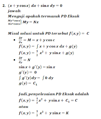 Contoh Soal Persamaan Differensial Eksak