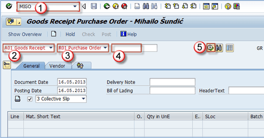 SAP: How to Create Goods Receipt in SAP: MIGO, MB1C, MB03