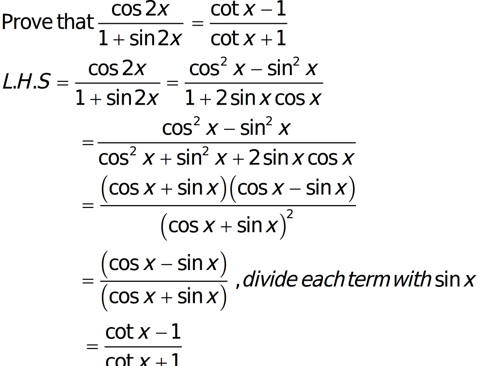 Mixture Problem On Trigonometry
