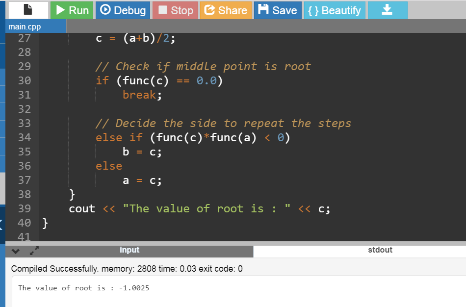 Program for bisection method in fortran compilers - quotelasopa