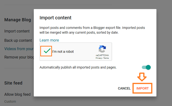 How To Import And Back Up Content In Blogger/Blogspot - Step by Step