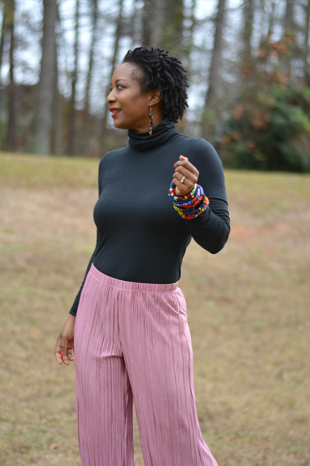 How I Wore Pink Culottes in Winter | Thriftanista in the City
