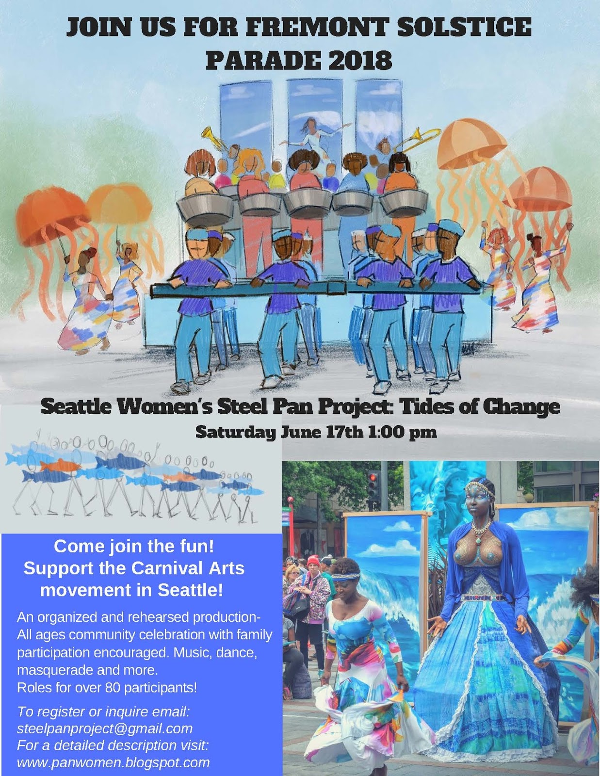 The Seattle Women's Steel Pan Project: Solstice Parade 2018