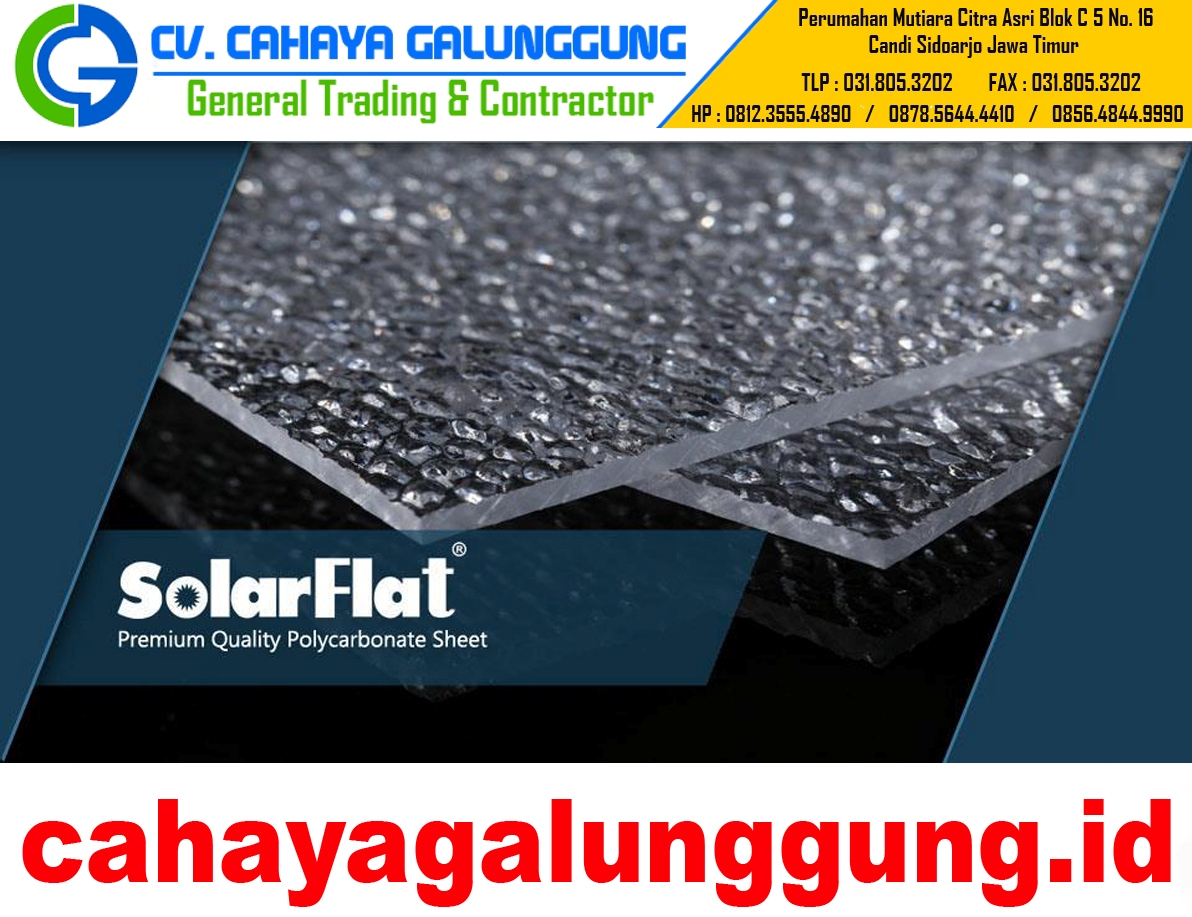 Harga Atap Transparan Solarflat Terbaru - CV CAHAYA GALUNGGUNG