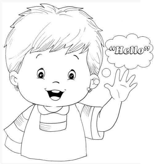 Hello And Goodbye Coloring Pages Sketch Coloring Page