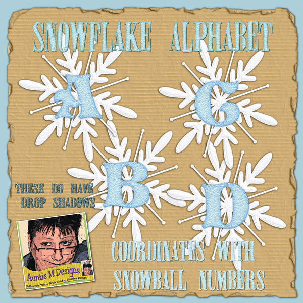 Auntie M Designs: Snowflake Alphabet and Snowball Numbers