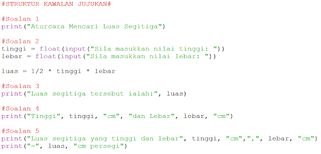 SAINS KOMPUTER & ASAS SAINS KOMPUTER: ASK T2: LATIHAN PYTHON TANPA KOMPUTER