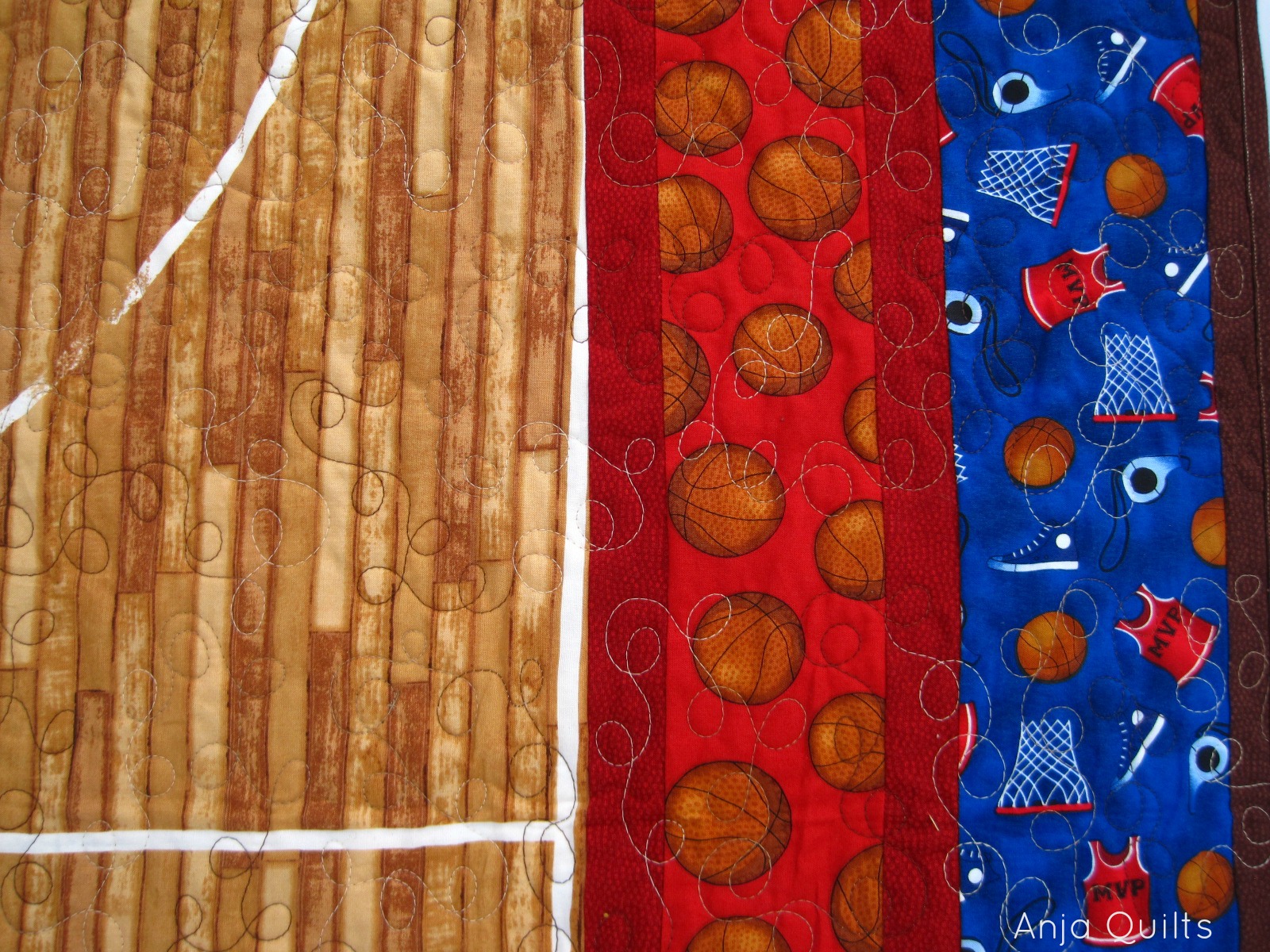Anja Quilts: TGIFF - Basketball Quilt