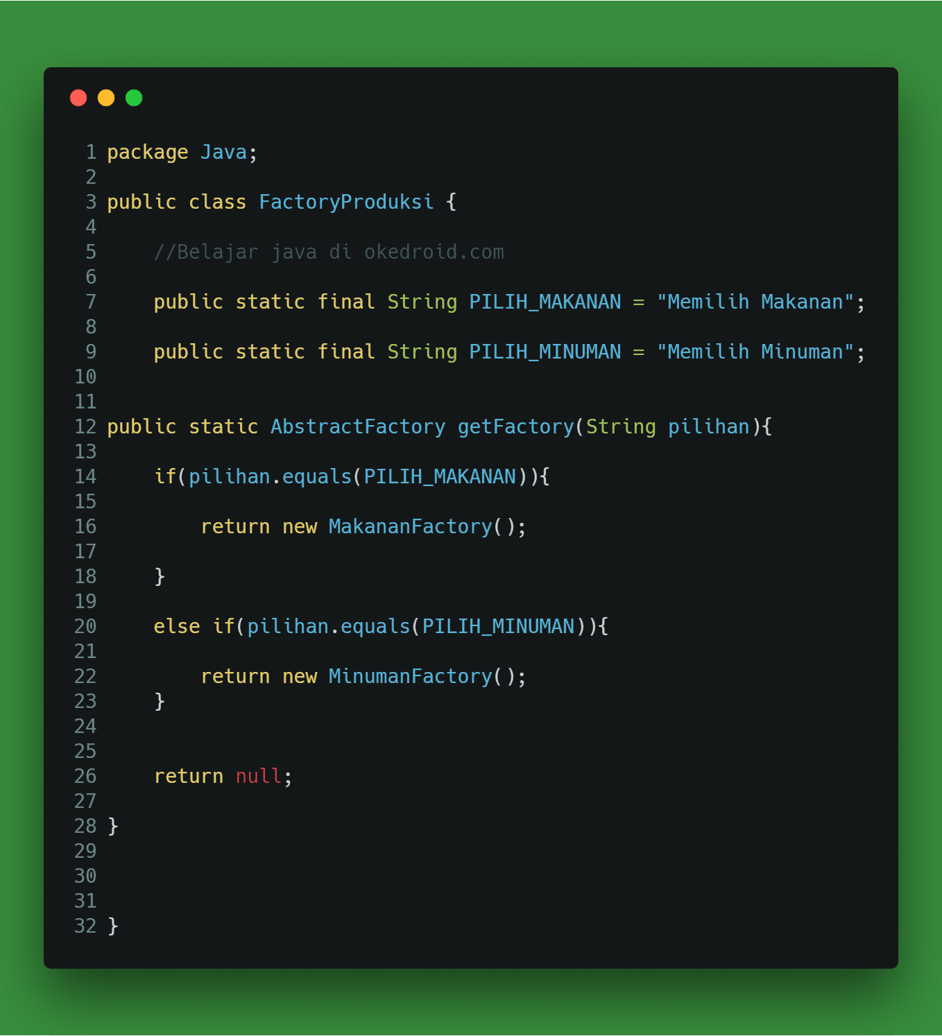 Belajar Abstract Factory Pattern Pada Jadwal Java - Java Media Kita
