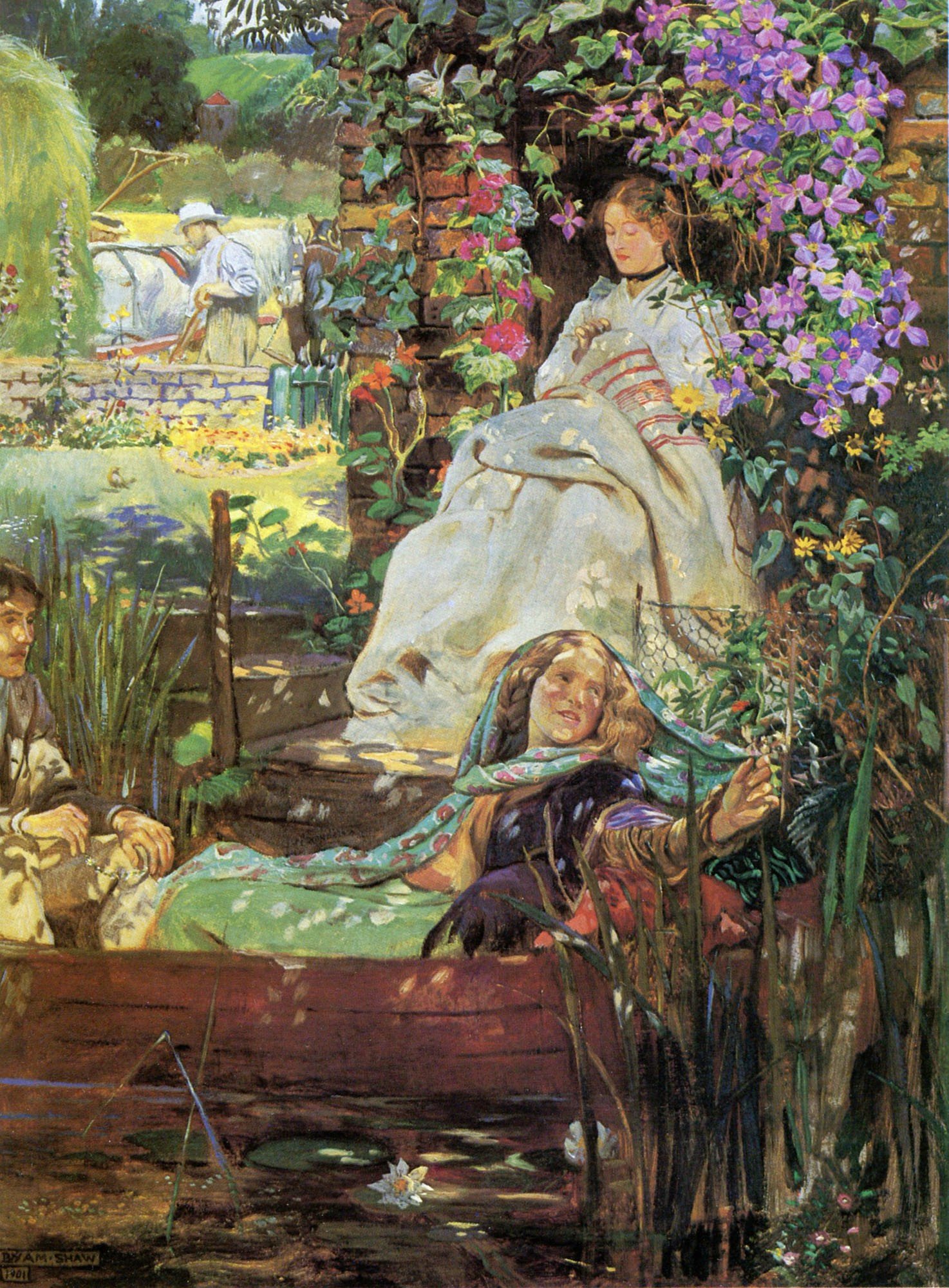 Byam SHAW (1872-1919) | Catherine La Rose ~ The Poet of Painting