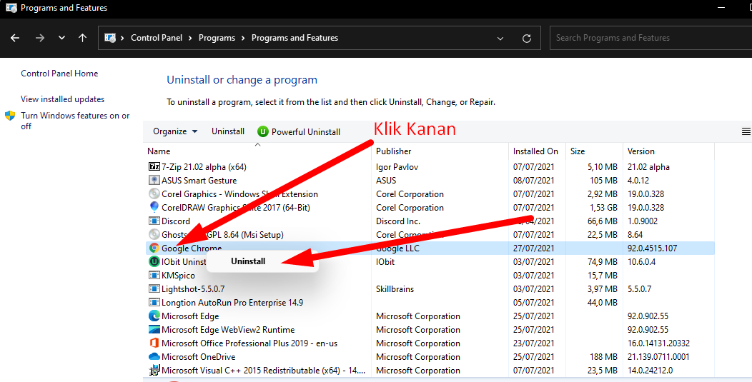 3 Cara Uninstall Google Chrome di Laptop Windows 10/11 - satutitiknol.com