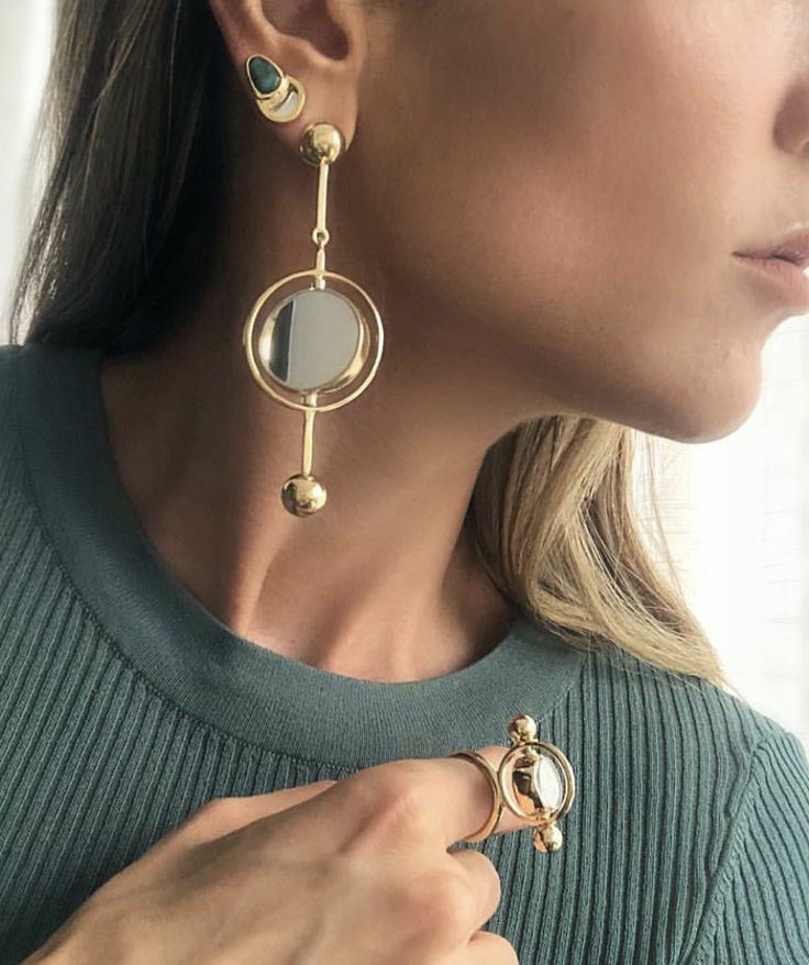 Contemporary earrings and rings sets