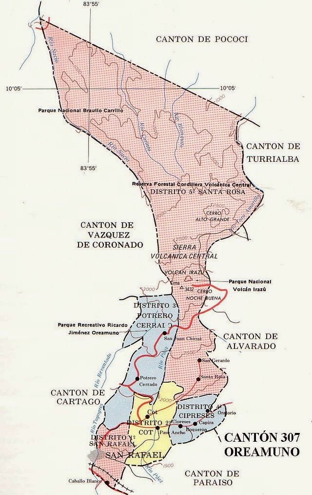 MAPAS DE: Cartago. Provincia N° 3 de Costa Rica