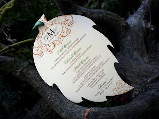 Jar of Ideas: Die-cut Leaf shaped programs & Menus