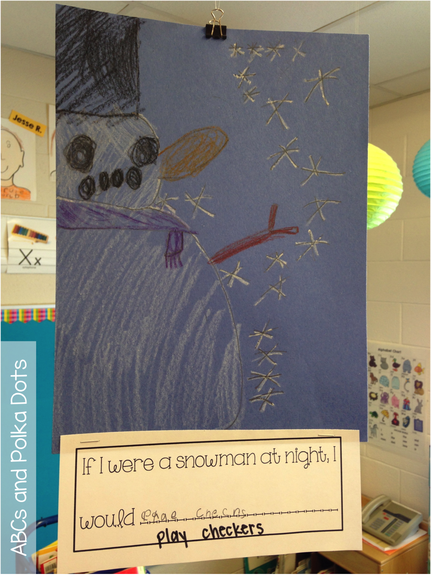 ABC's and Polka Dots: "Snowmen at Night" extension craftivity