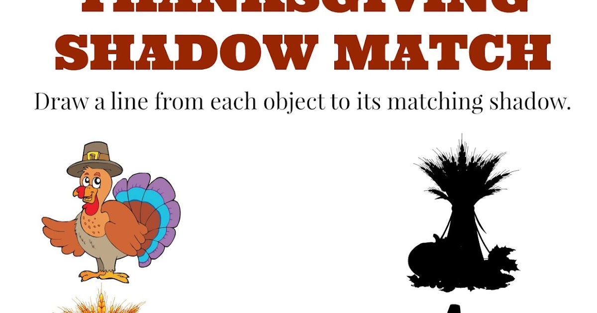 CJO Photo: Printable Thanksgiving Shadow Match Game