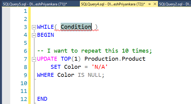 Dinesh's Blog :::: Being Compiled ::::: SQL Server - Adding IF, BEGIN ...