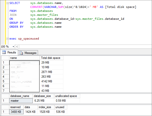 Calculate Database Size in SQL server Syntax - AspTricks.net Calculate Database Size in SQL server Syntax - AspTricks.net