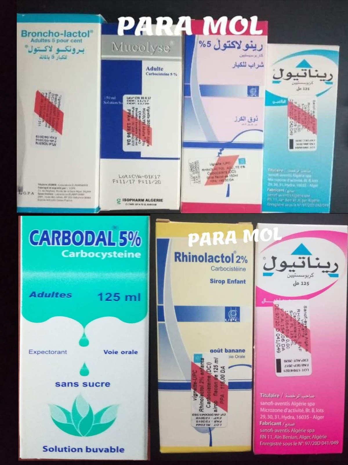 Toux sèche et Toux grasse ( أدوية السعال ( الكحة - Para Mol