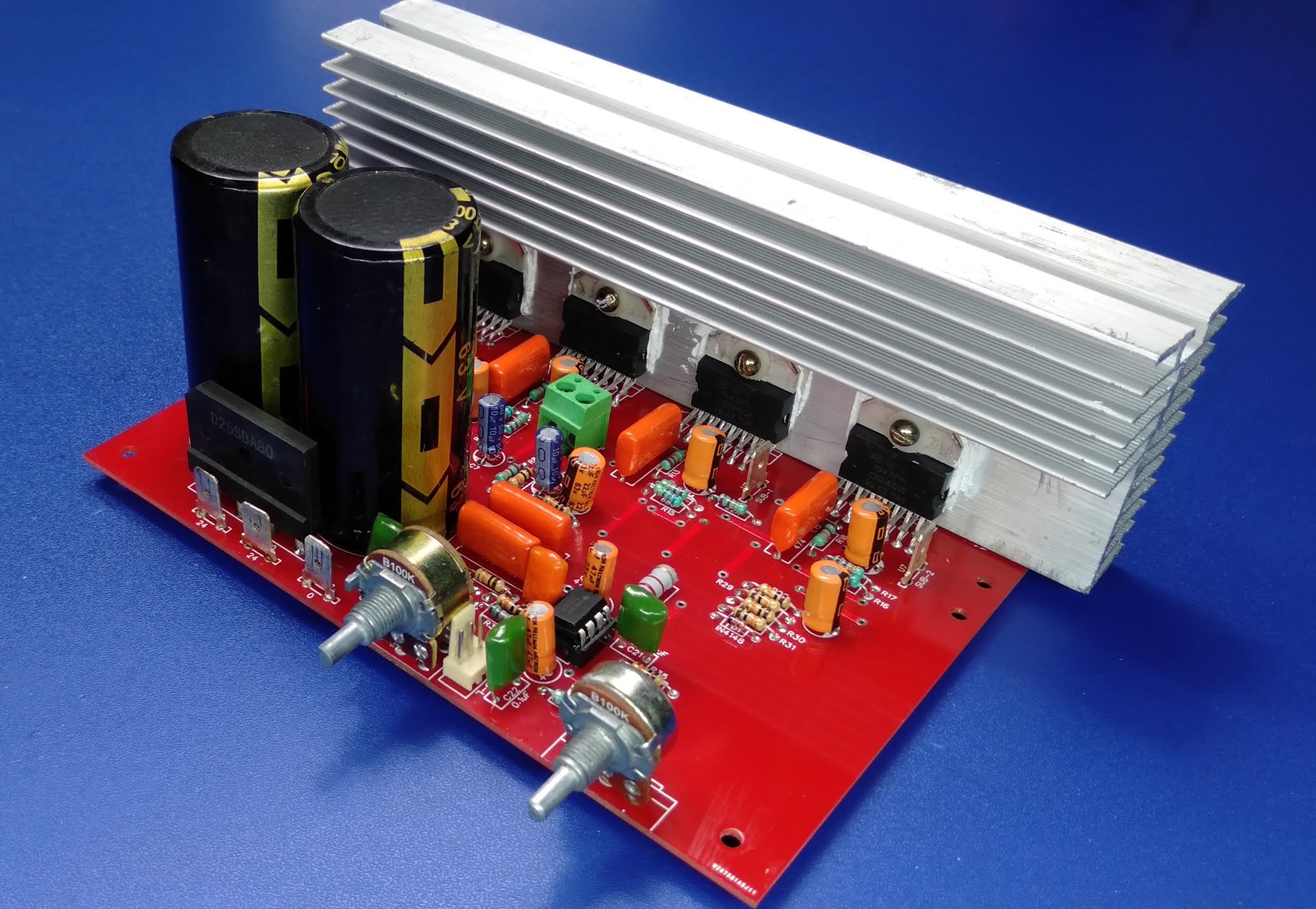 320 Watts Hi-Fi 2.1 Audio Amplifier using TDA7294 IC.