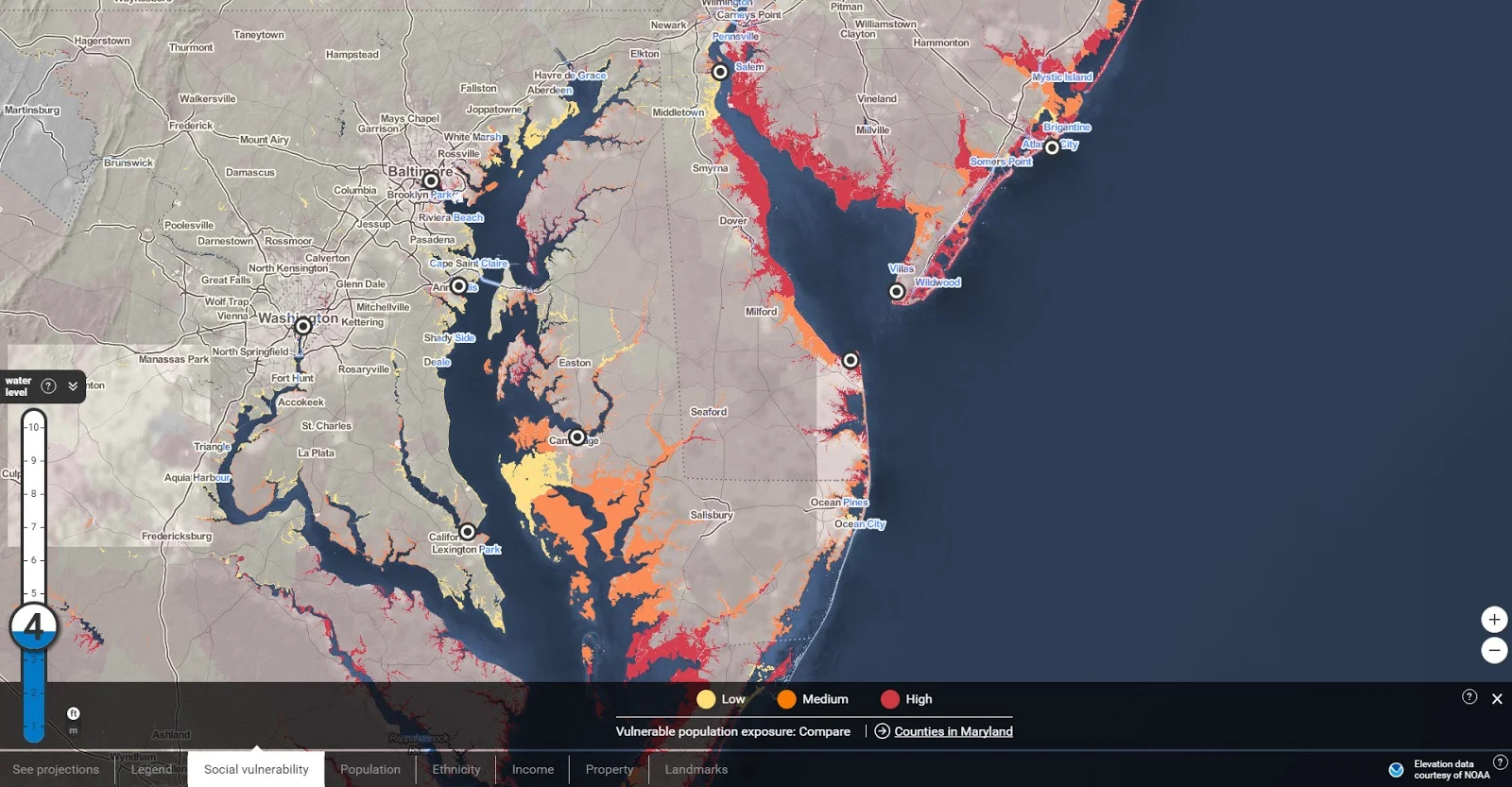 Surging Seas: Risk Zone map