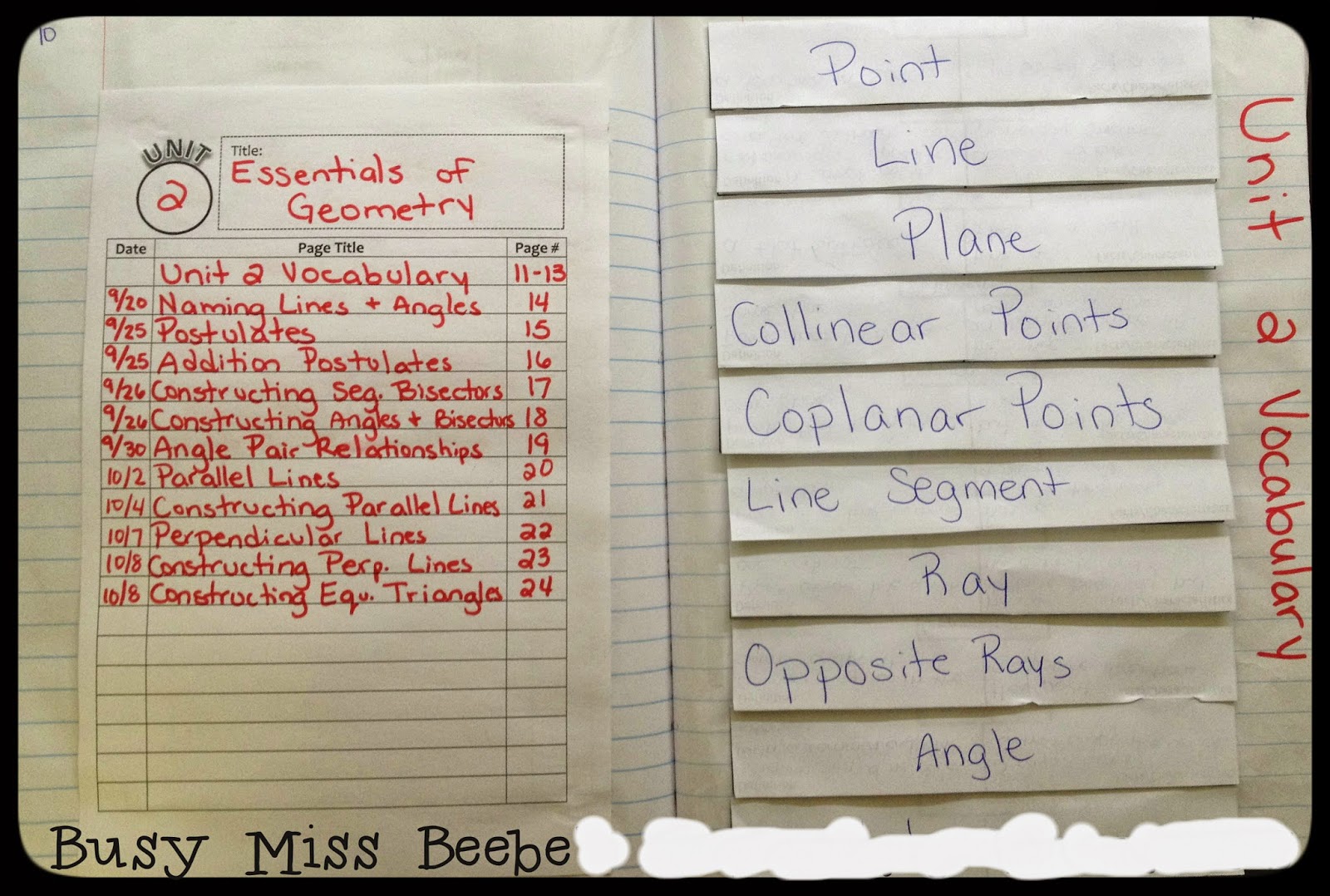 Busy Miss Beebe: Geometry Interactive Notebook - The Second Unit