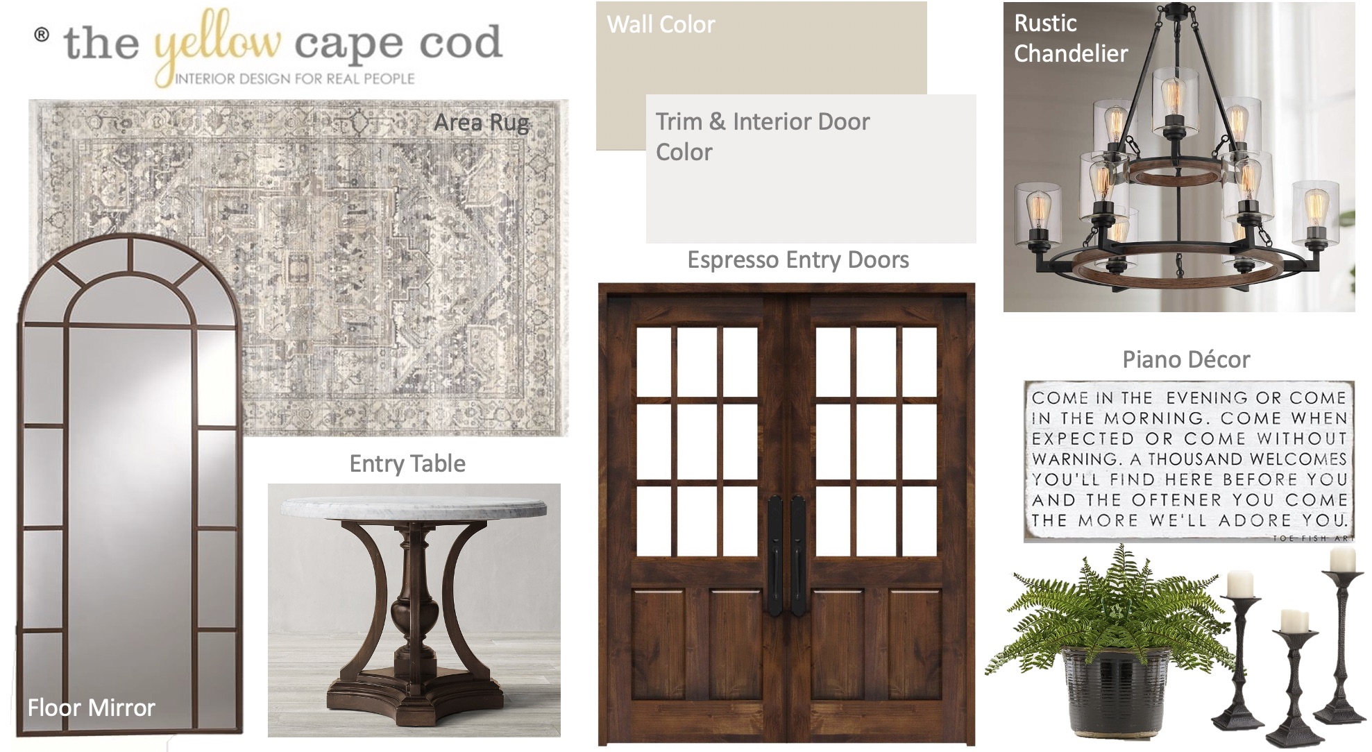 The Yellow Cape Cod: Traditional Style Two Room Design Plan - Foyer and ...