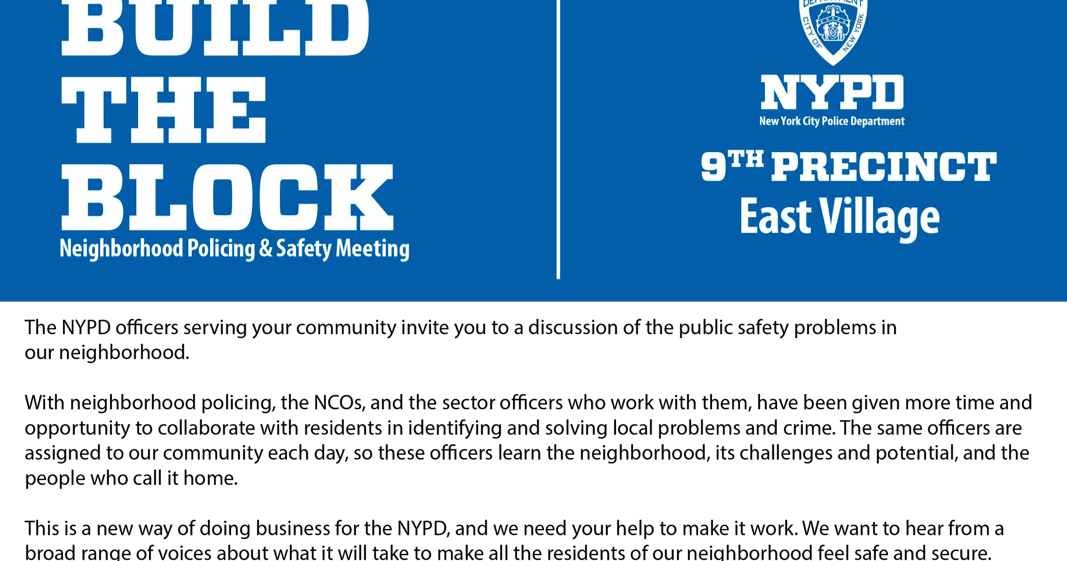 EV Grieve: Here's the rest of the 9th Precinct's Sector Safety Summit ...