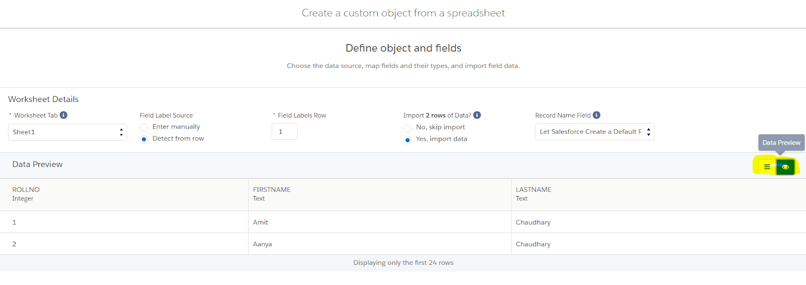 Amit Salesforce Salesforce Tutorial Create Object From Spreadsheet