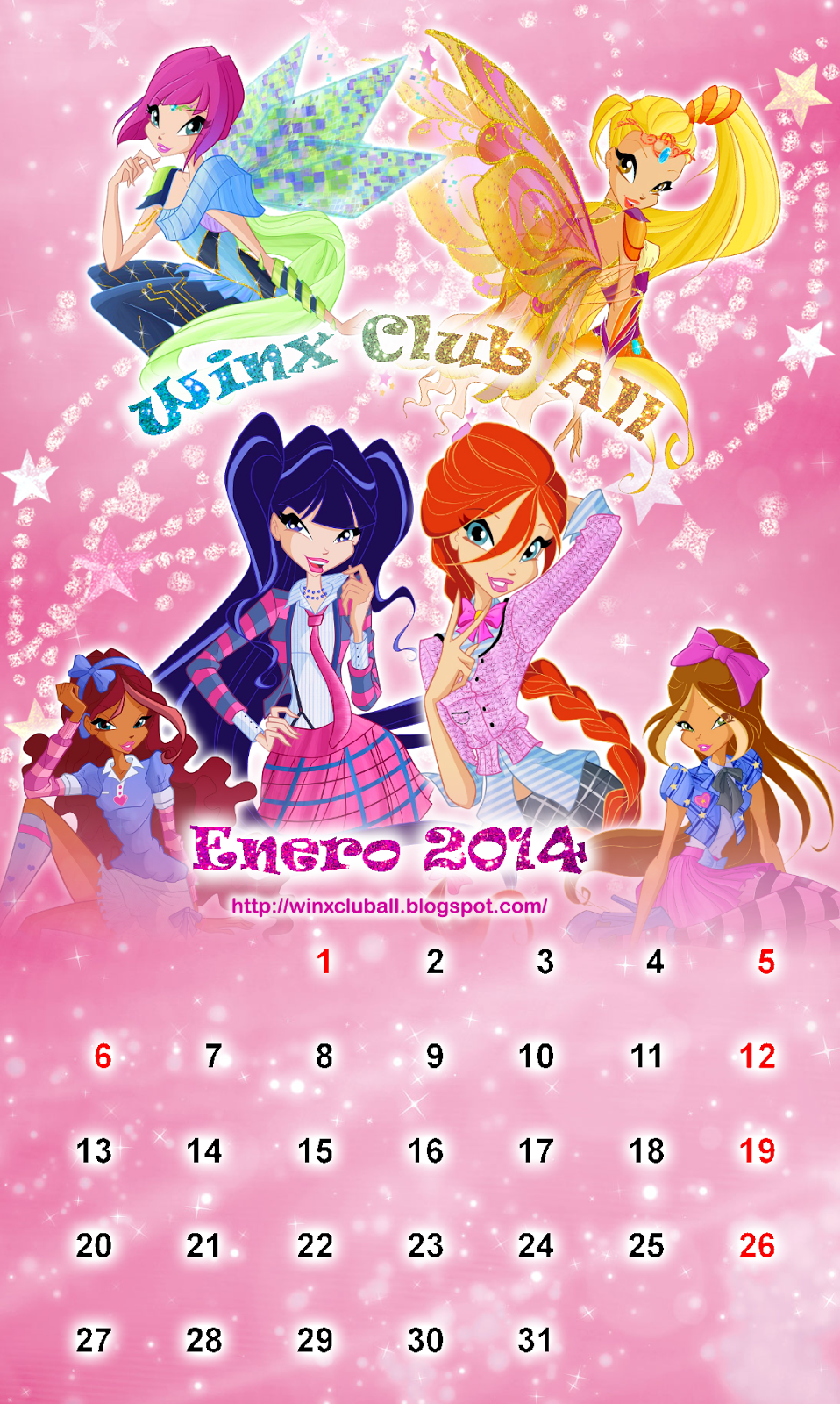 Calendario Winx Club All Enero!! - Winx Club All